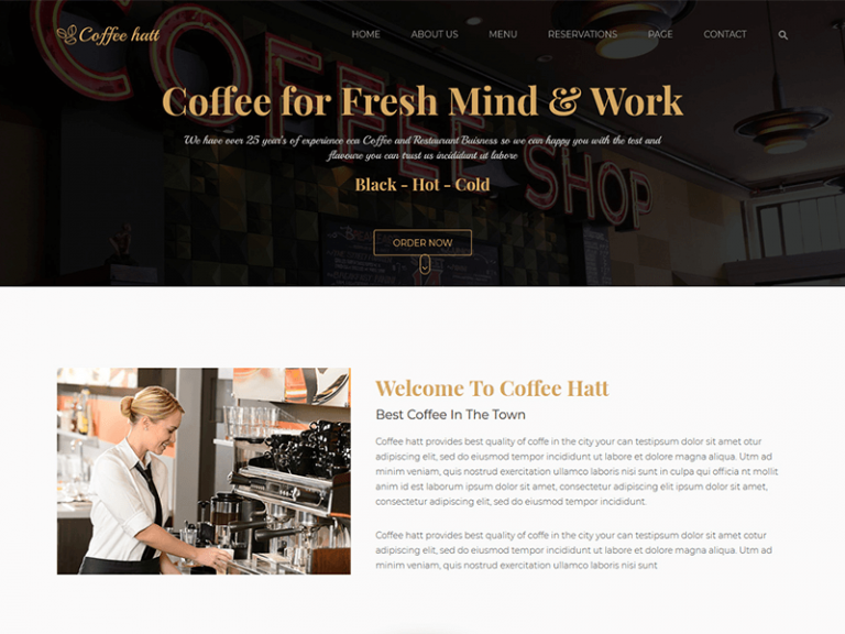Coffee Hut – Restaurant HTML Template - Bootstrap Templates