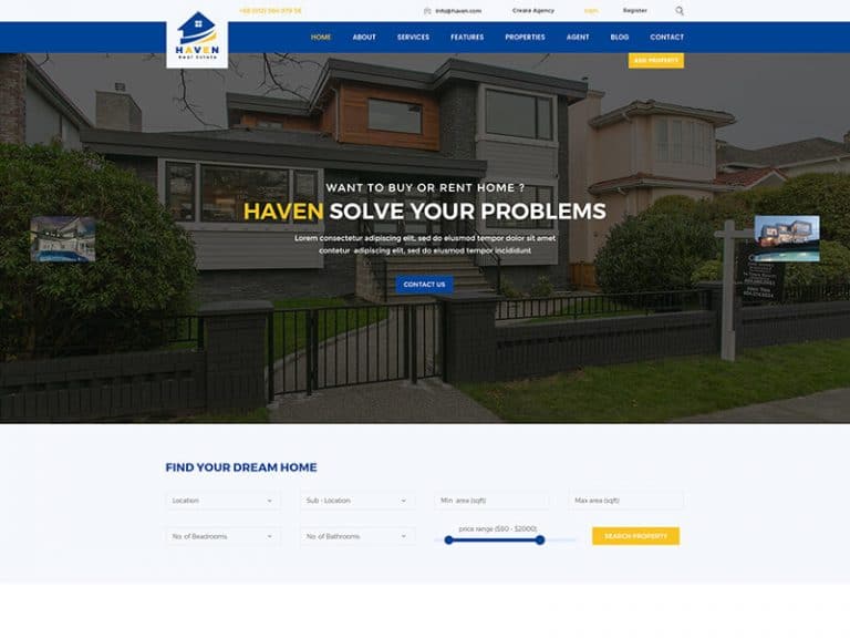 Haven - Real Estate Responsive HTML Template - Bootstrap Templates