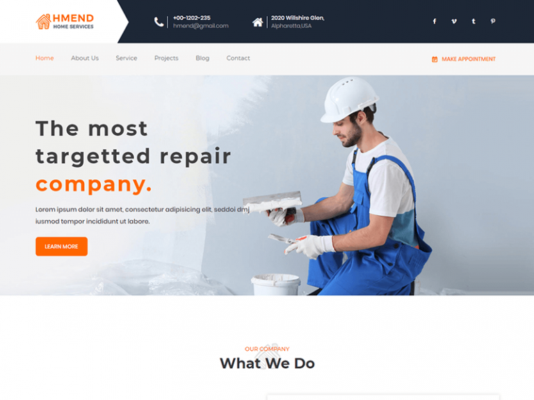 Hmend - Home Maintenance & Repair Service HTML Template - Bootstrap ...