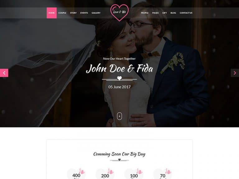 Love & We - Wedding HTML Template - Bootstrap Templates