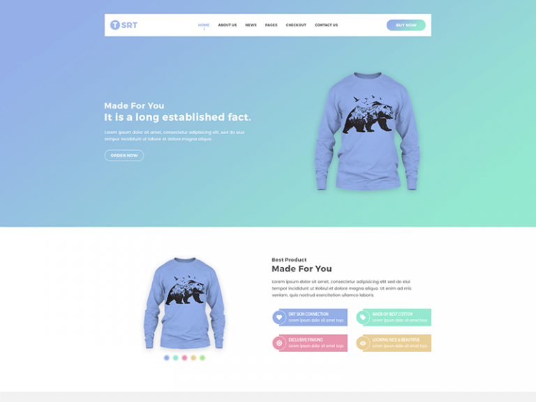Tsrt – Single Product HTML Template - Bootstrap Templates